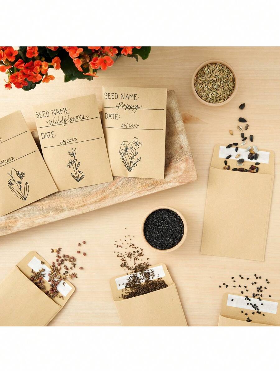 Paper Junkie 100 Pack Small Seed Saving Envelopes, Bulk 3x4 Empty Paper ...