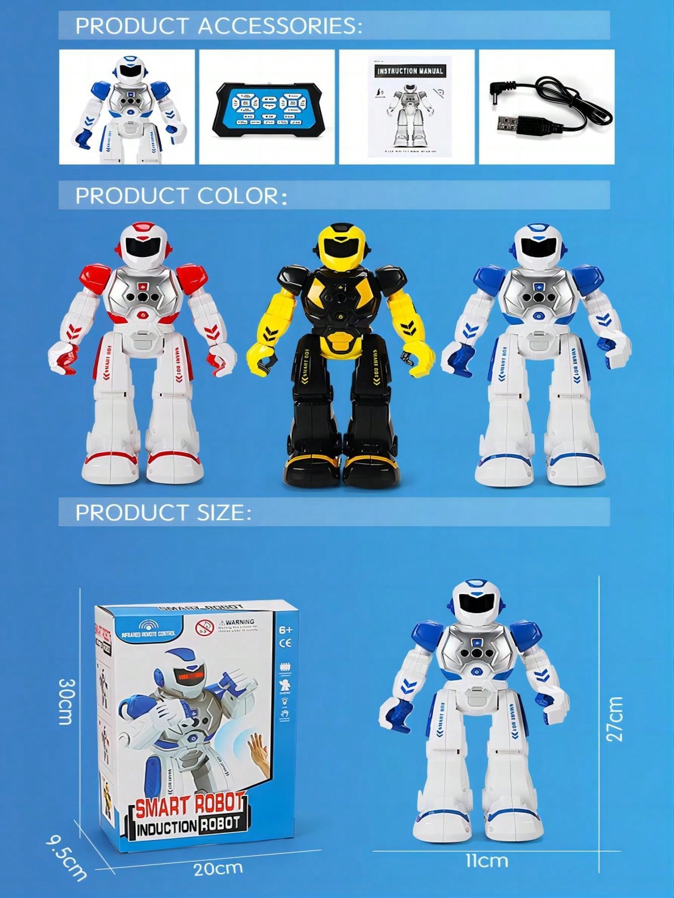 Robot Rc Para Niños, Jugete Robot Inteligente Programable Con ...