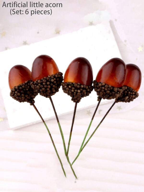 Simulated Small Acorn With Wire Diy Christmas Decoration Natural Acorn ...