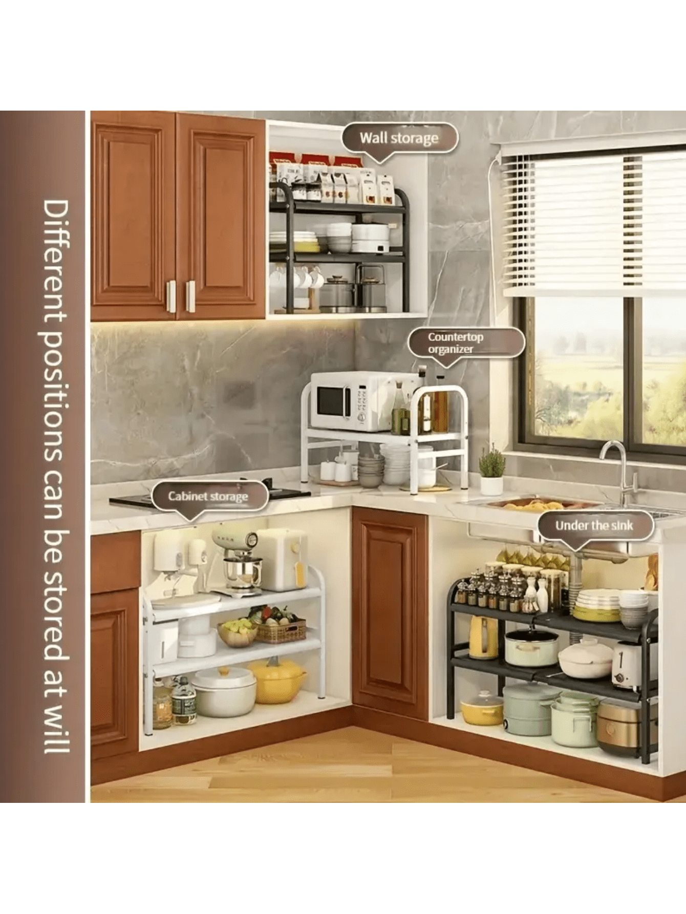 Cabinet Storage Shelf Dividers For Wardrobe, Cupboard, Kitchen Cabinet ...