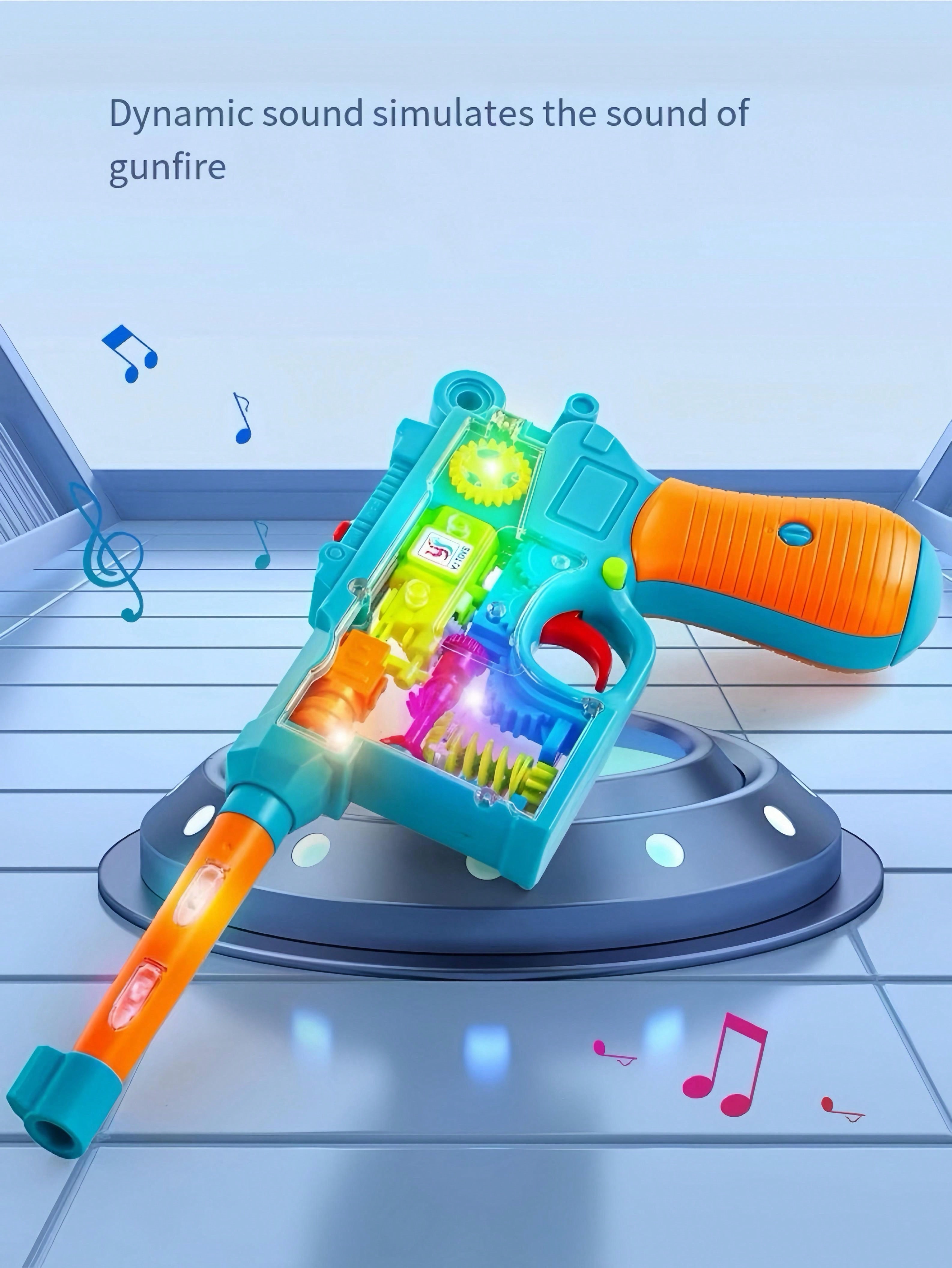 1box Electric Vibration Gear Transparent Housing Gun With Light And ...