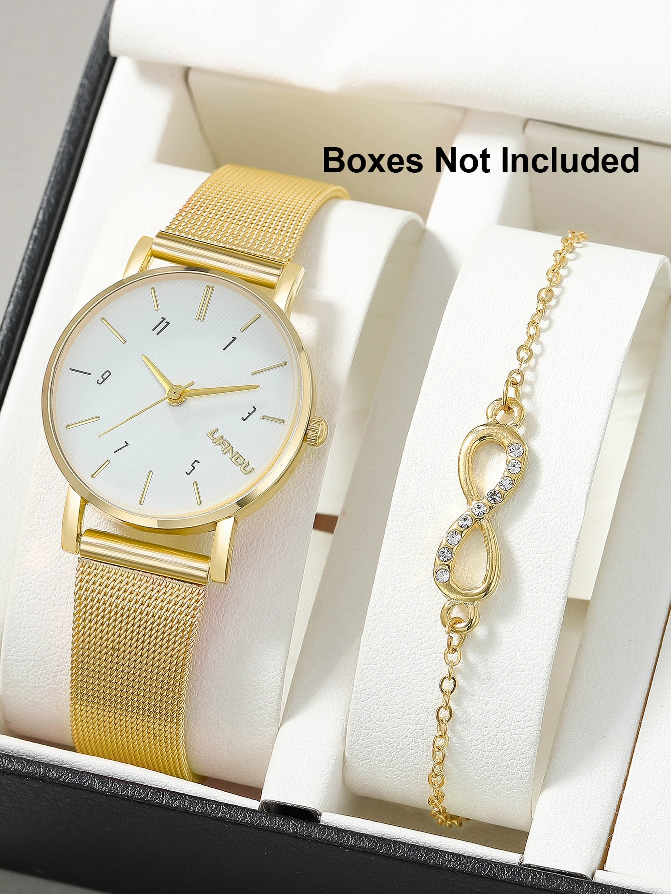 1pc Round Pointer Quartz Watch & 1pc Bracelet | SHEIN EUR