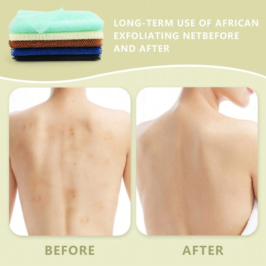 5 Pieces African Body Exfoliating Net Long Bath Sponge African Body ...