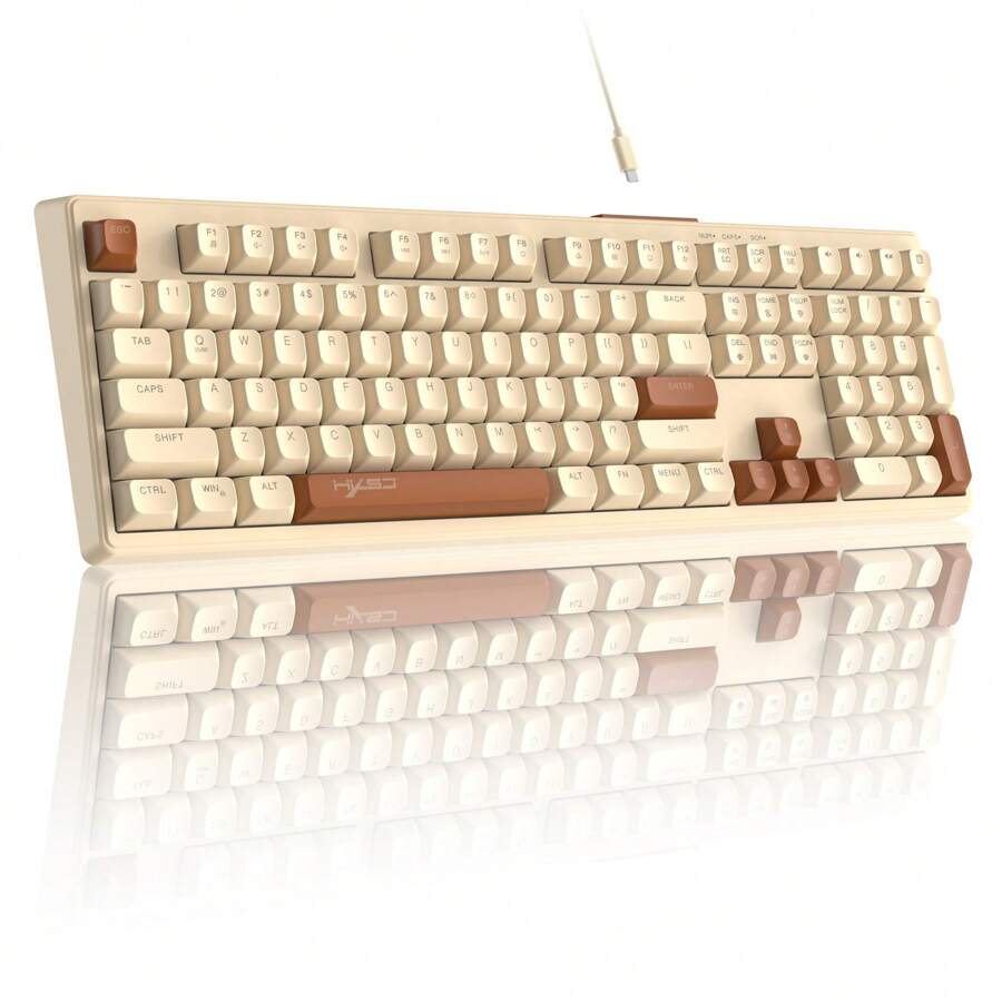 Gaming Keyboard,Wired Keyboard with RGB Backlight,Mute Full Keyboard ...