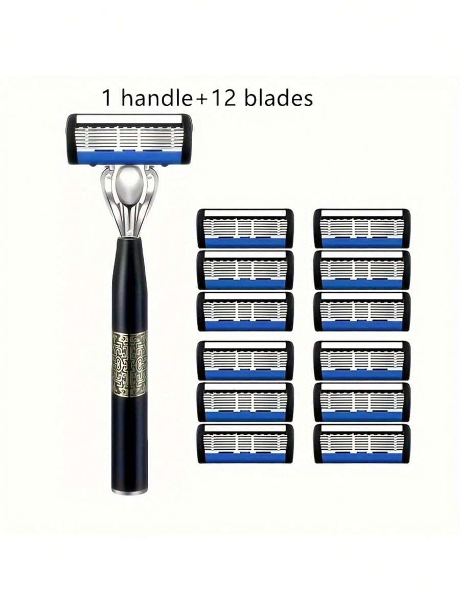 7-Layer Razor Head Manual Shaver, Stainless Steel Classic Double Edge ...