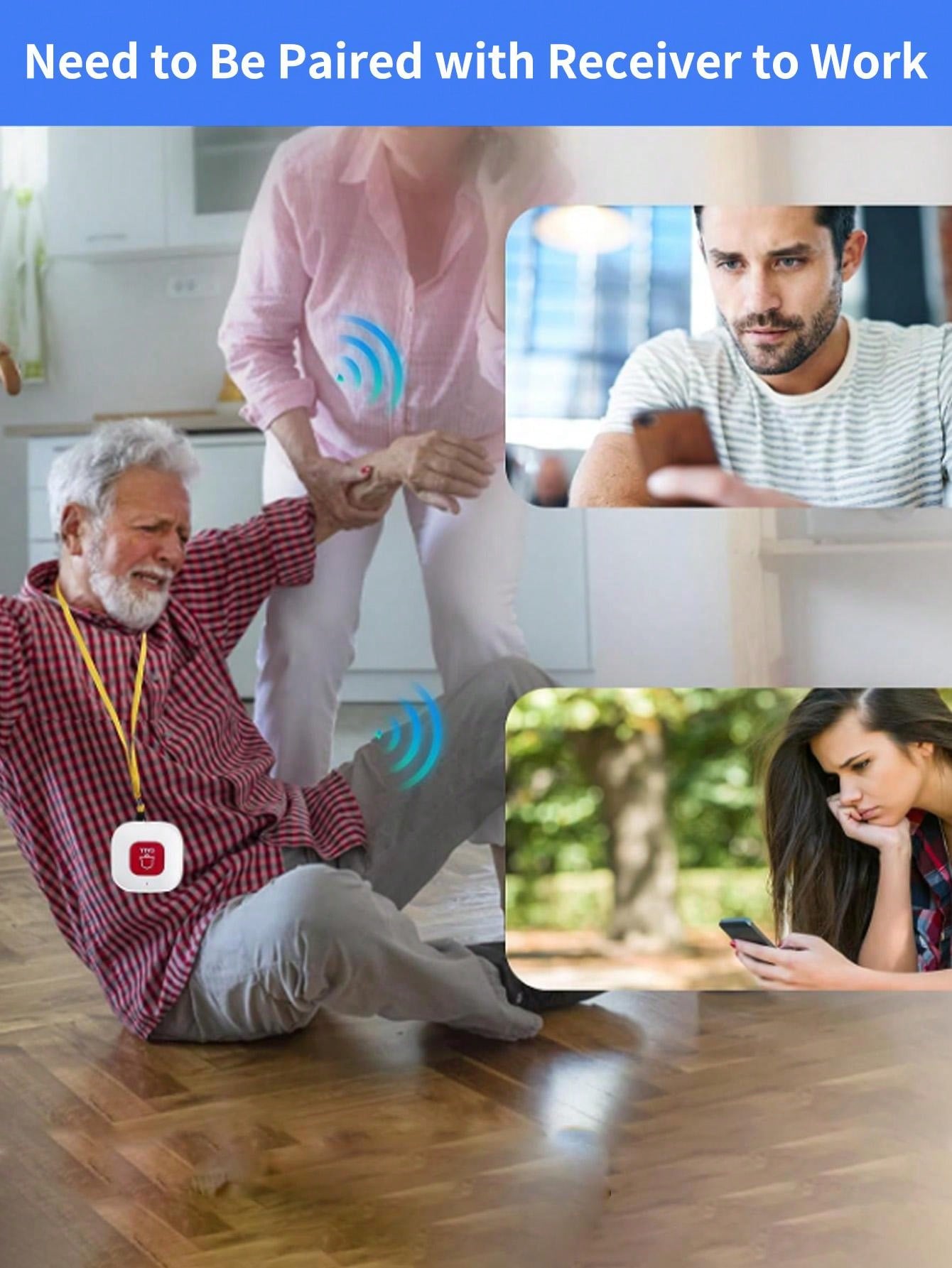 1 Pc EMylo Caregiver Pager SOS Call Button Nurse Call Alert, Restaurant ...