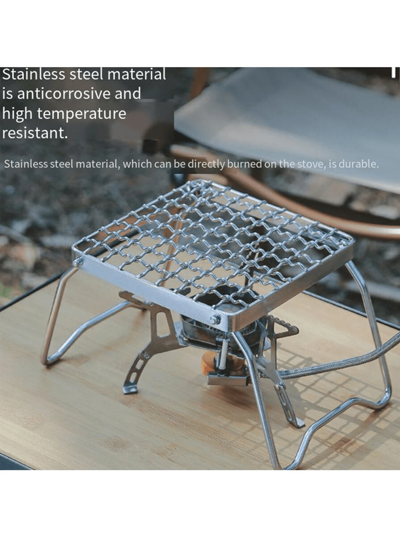 1pc Camping Folding Barbecue Rack, Outdoor Picnic BBQ Charcoal Grill ...