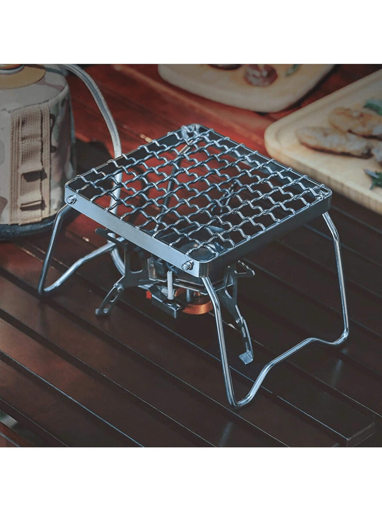 1pc Camping Folding Barbecue Rack, Outdoor Picnic BBQ Charcoal Grill ...