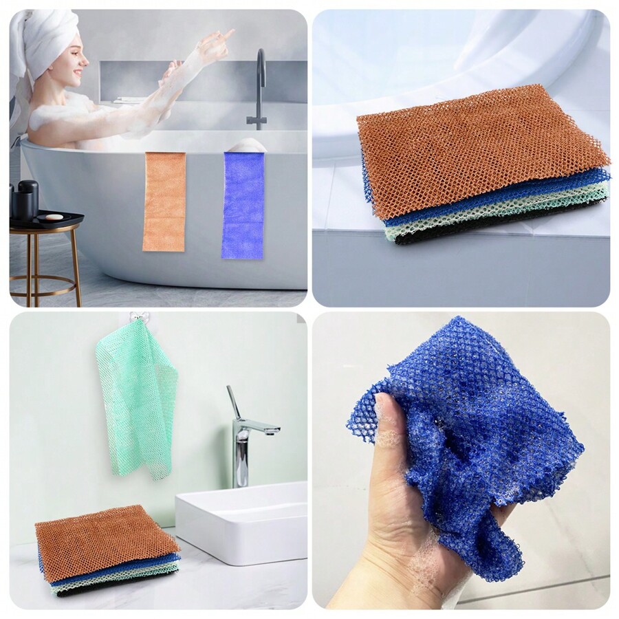 5 Pieces African Body Exfoliating Net Long Bath Sponge African Body ...