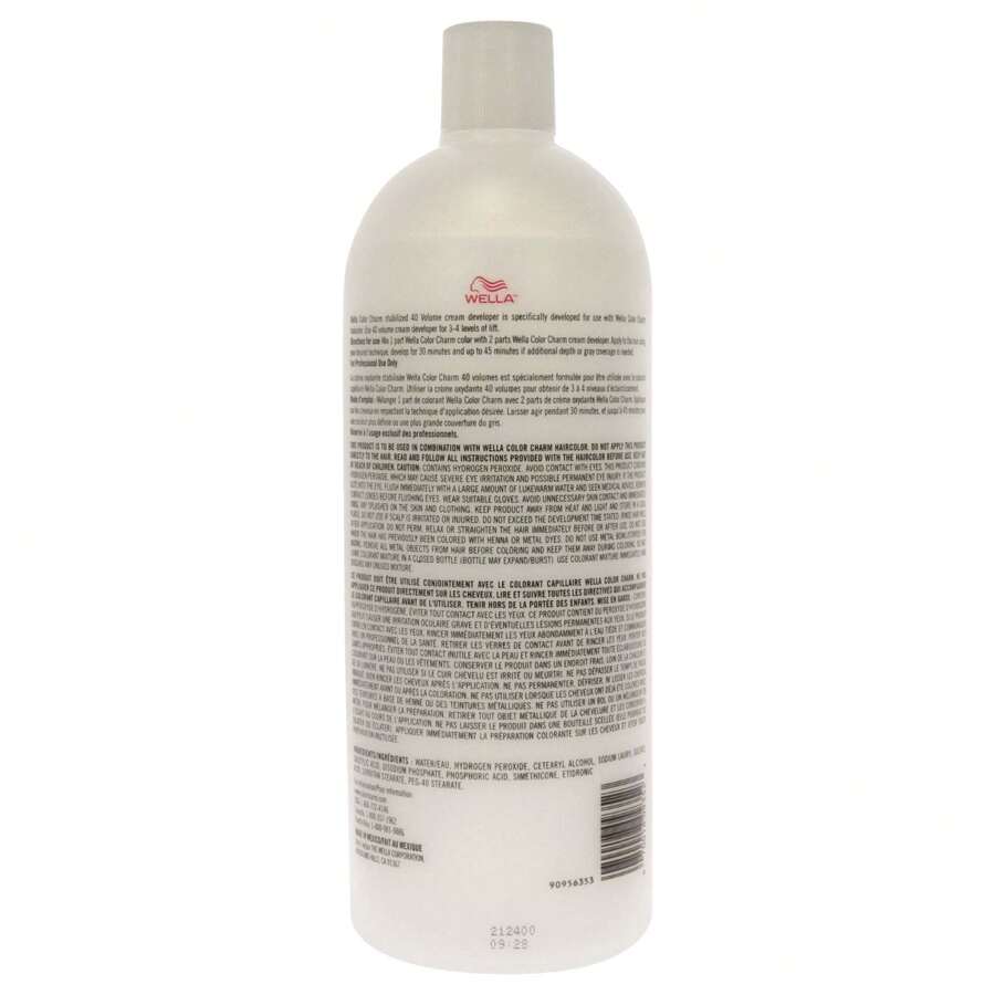 WELLA Color Charm 40 Volume Creme Developer by Wella for Unisex - 32 oz ...
