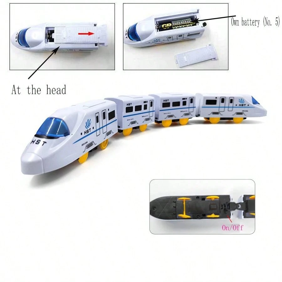 1pc 44cm Electric (battery-free) Four-section Harmony Bullet Train ...