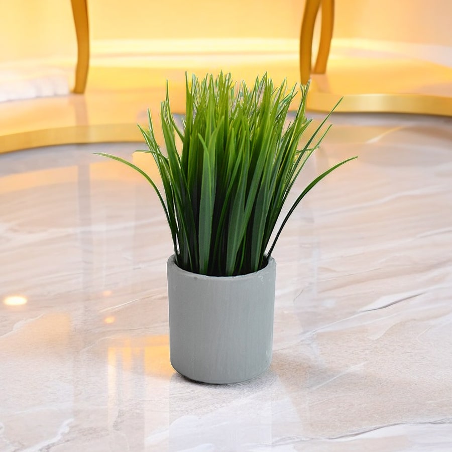 Mini Tabletop Faux Grass Potted Plants, Decorative Artificial ...