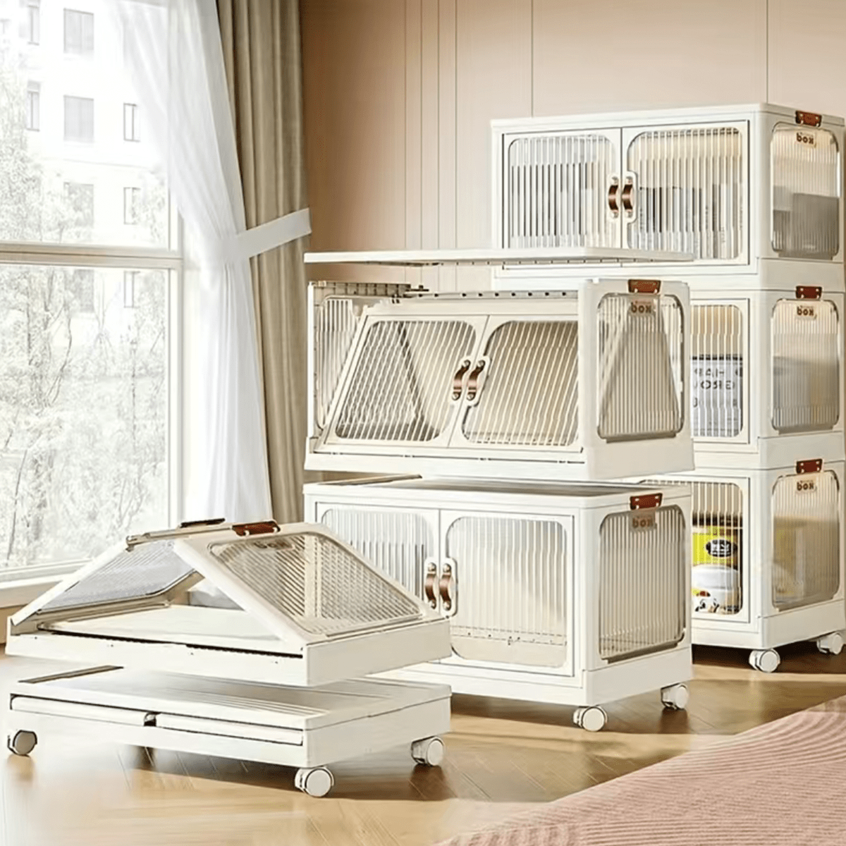 1pc Movable & Stackable Storage Cabinet, Bookshelf, Clothing And ...