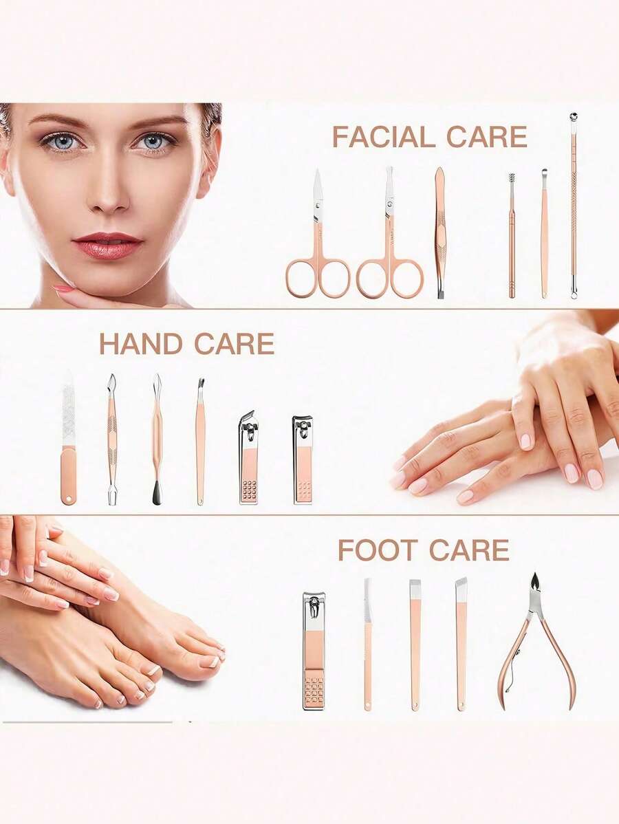 Professional Stainless Steel Nail Clippers Set with Earwax Removal Tool ...