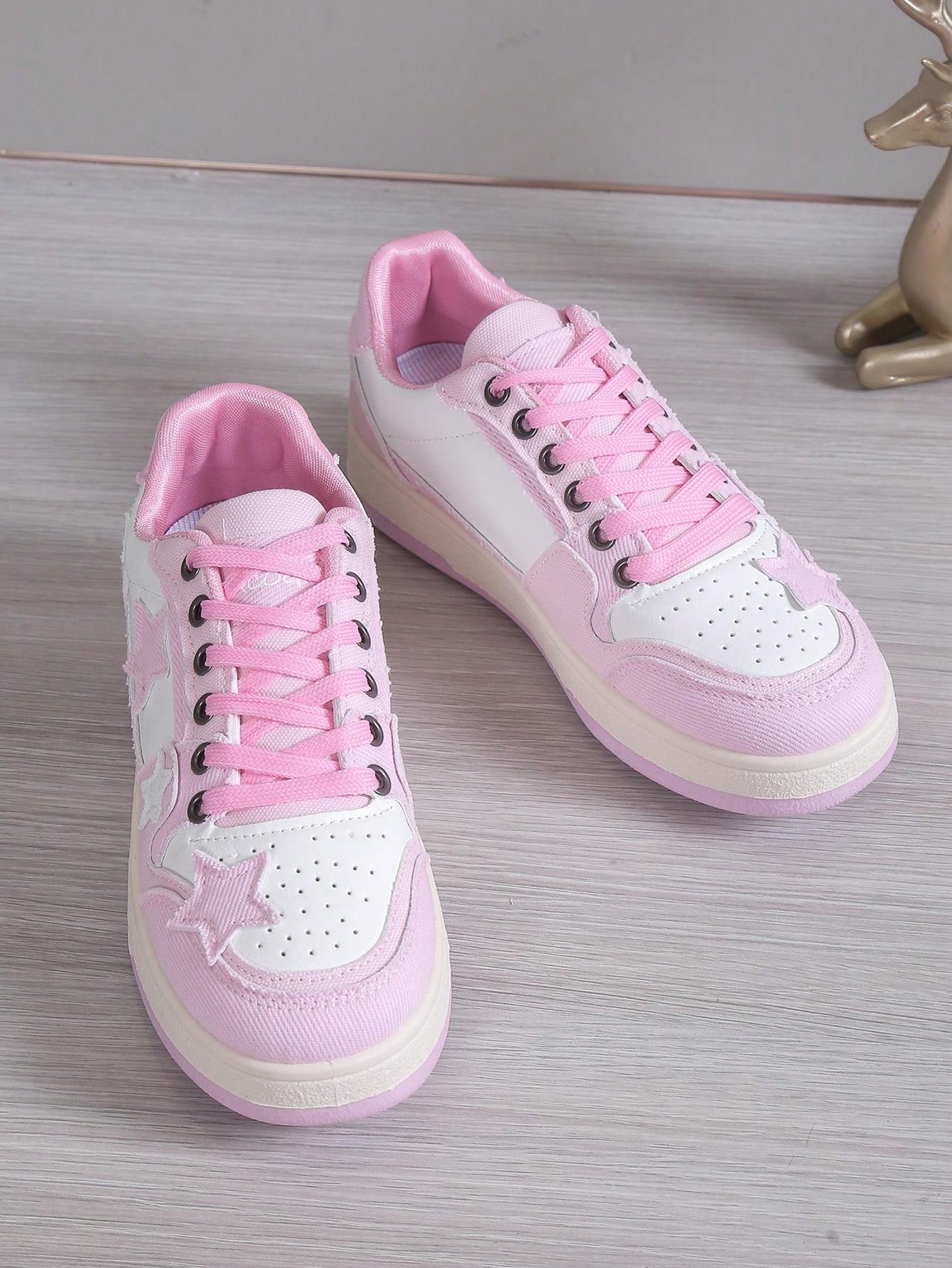 Women Star Pattern Lace-up Front Skate Shoes, Sporty Sneakers | SHEIN USA
