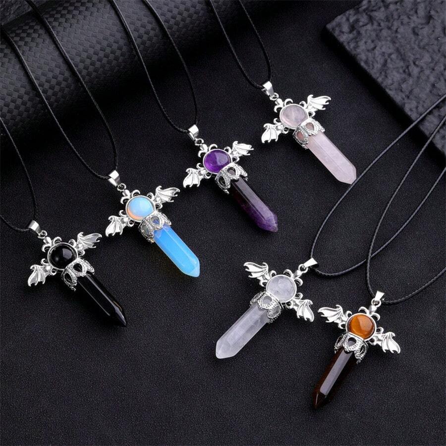 1 Pièce Collier Pendentif Accessoire De Aile D'ange Géométrique ...