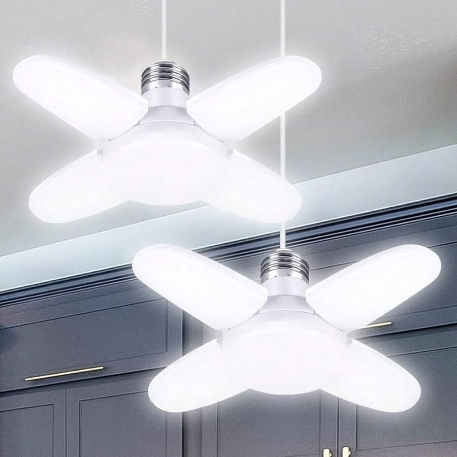 1pc 30W Mini LED Folding Light Bulb Daylight LED Garage Light, E26 Base ...