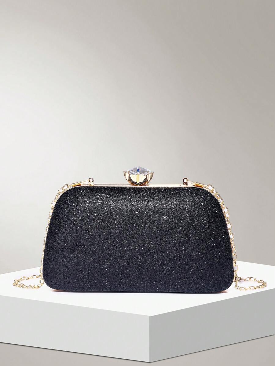 Glittery Box Clutch Evening Bag Formal Dress Bag Wedding Handbag | SHEIN UK