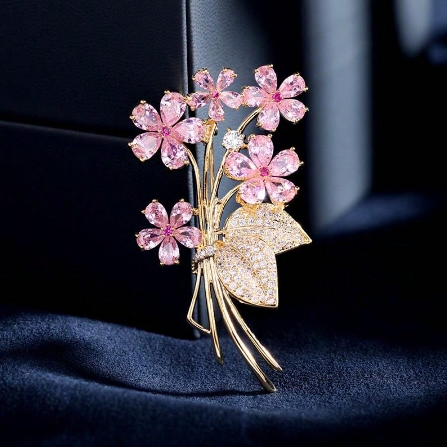 Broche Incrustado En Microforma Con Diseño De Flor, Alfiler De Solapa ...