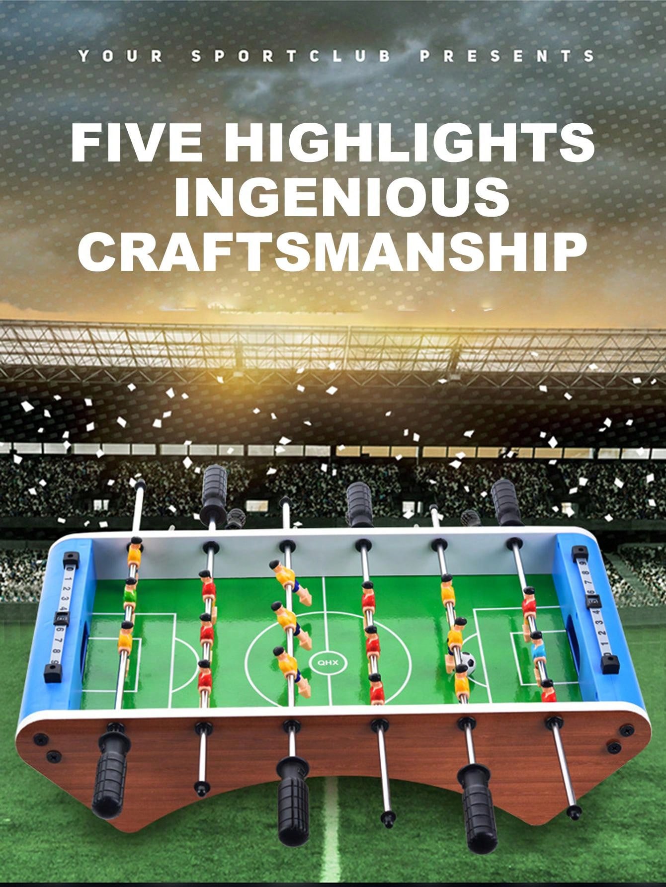 Indoor Soccer Enthusiasts' Challenge Football Table Game With 6 Rods ...