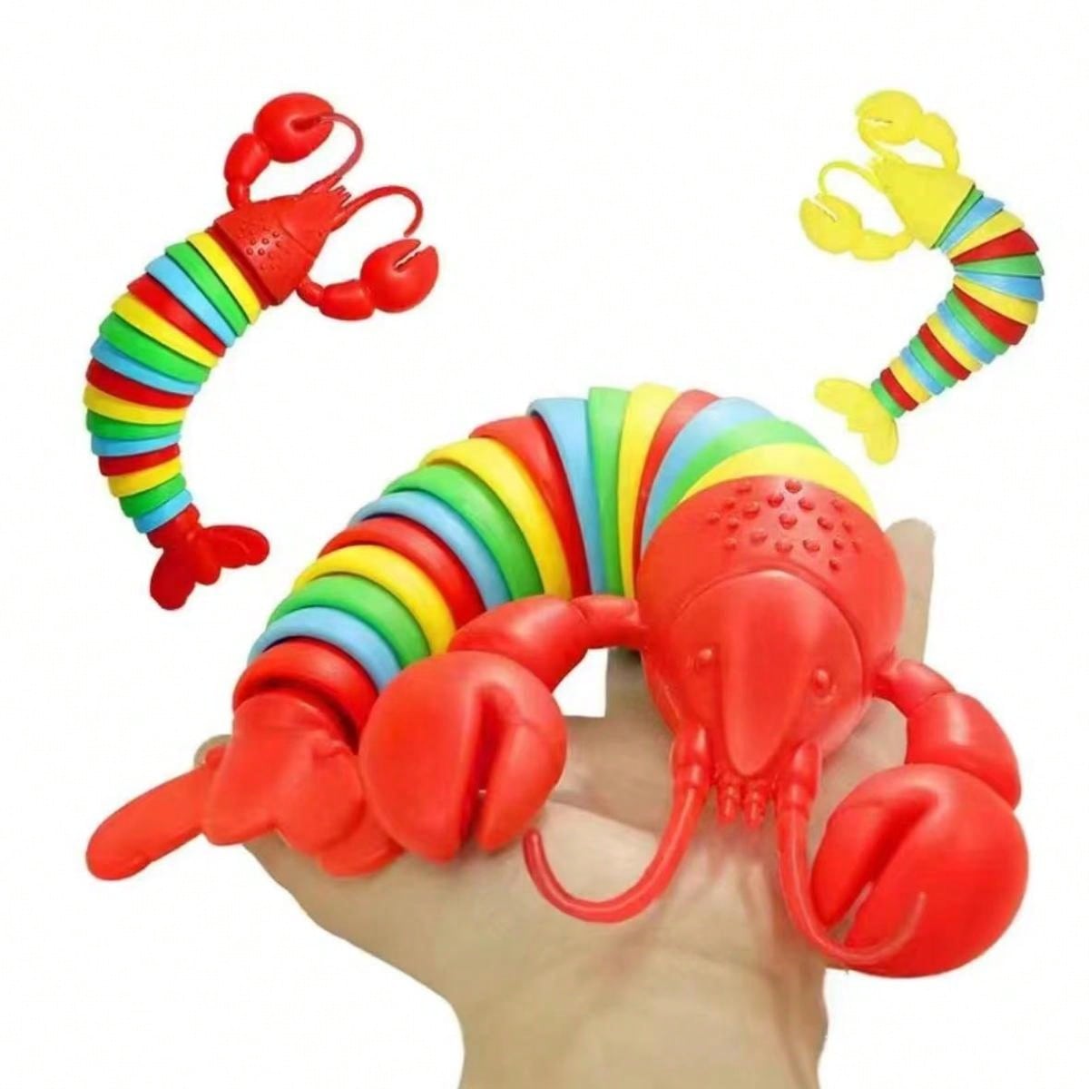 Random Color Fidget Slug Toy Lobster Shape, Pressure Relieving And Anti ...