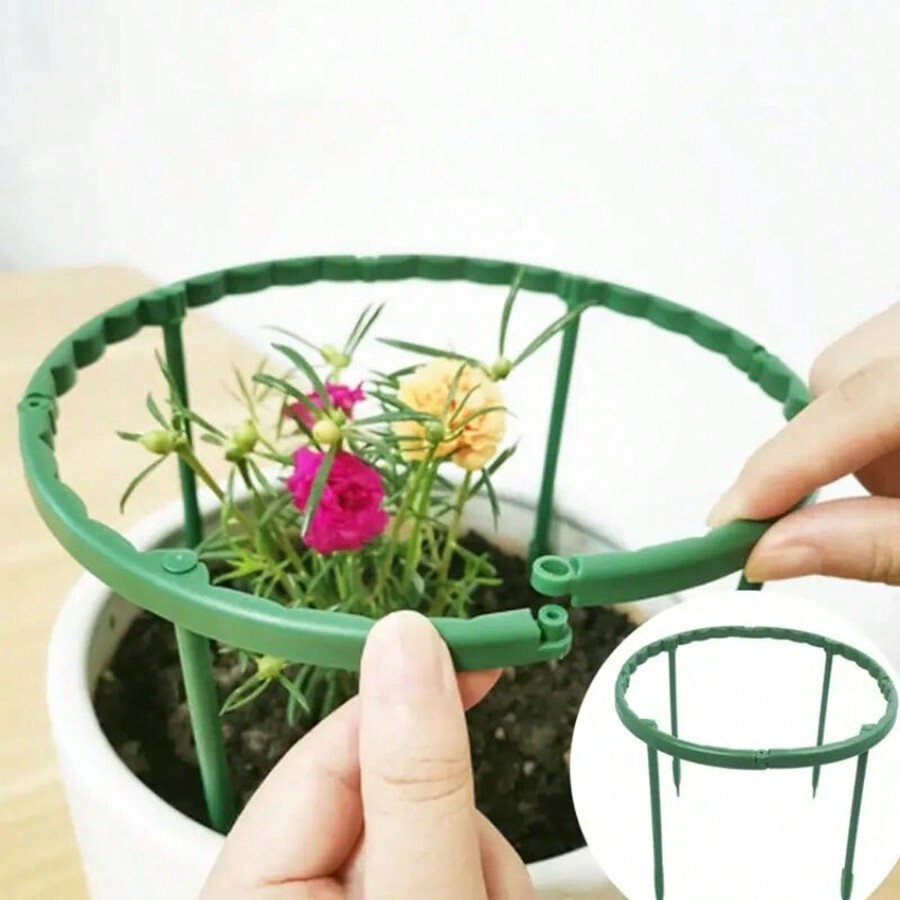 4pcs/8pcs Plastic Half-Circle Trellis Cage For Potted Plants, Garden ...