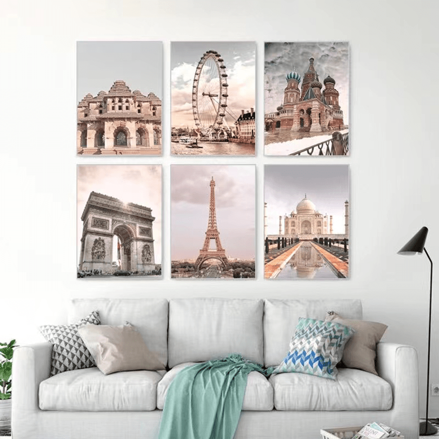 Set Of 6 Landscapes Paris Rome London Nordic Posters Wall Decoration ...