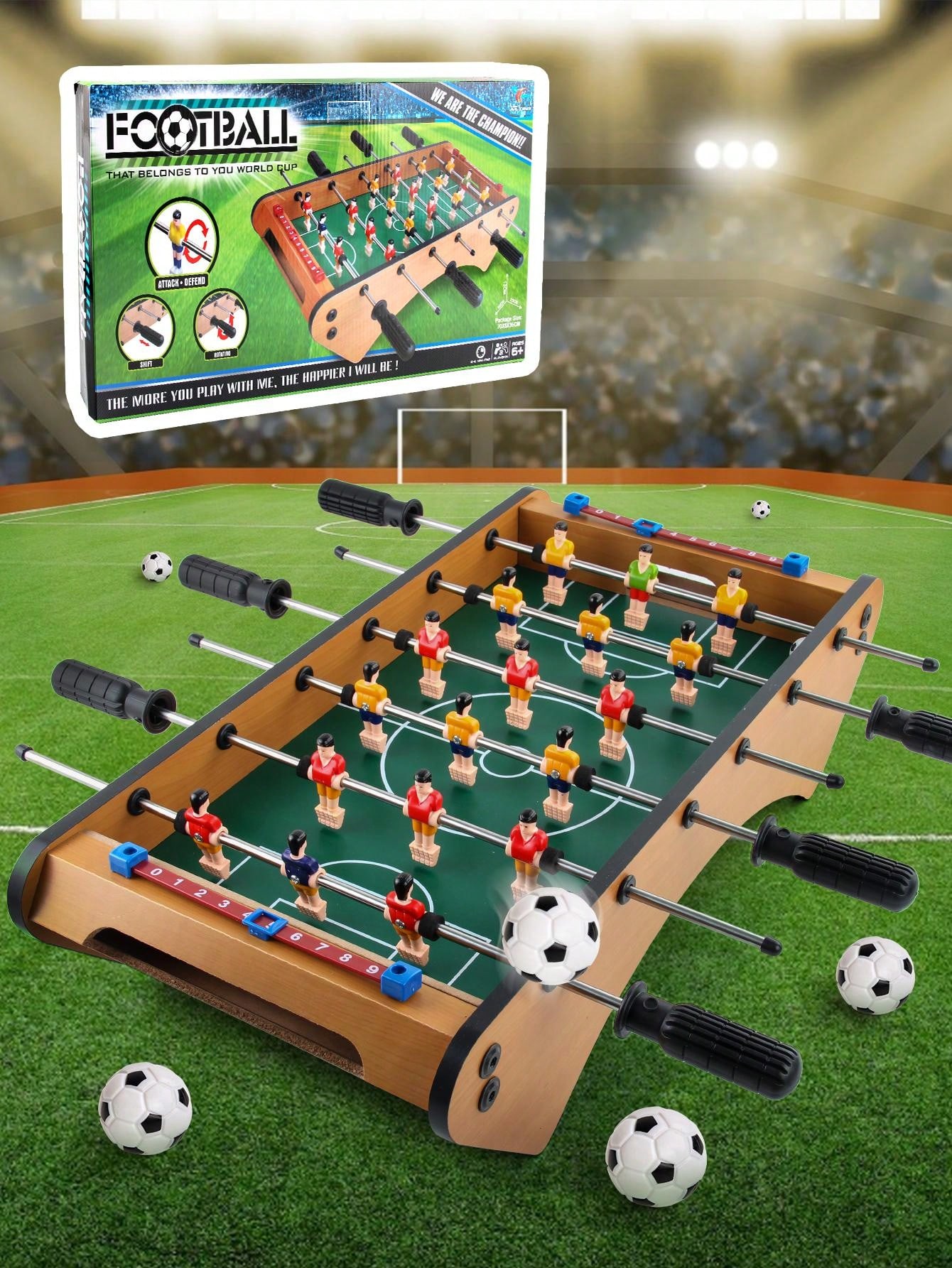 Interactive Game For Parties - Table Football Set With Low Legs And 6 ...