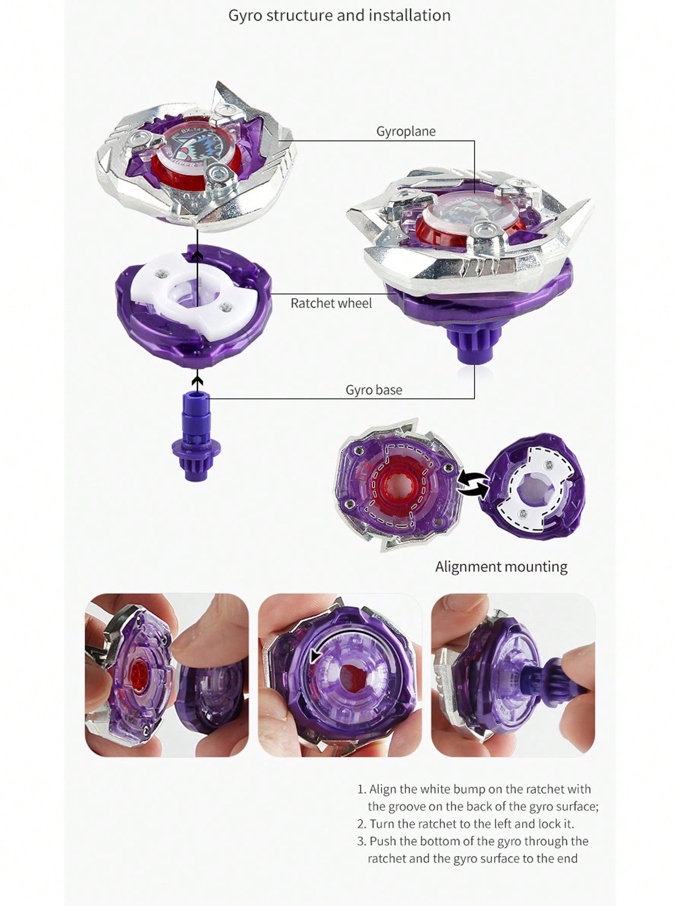 Burst Gyro X BX-14 With String Launcher Set, Fidget Toy Home Game Gyro ...