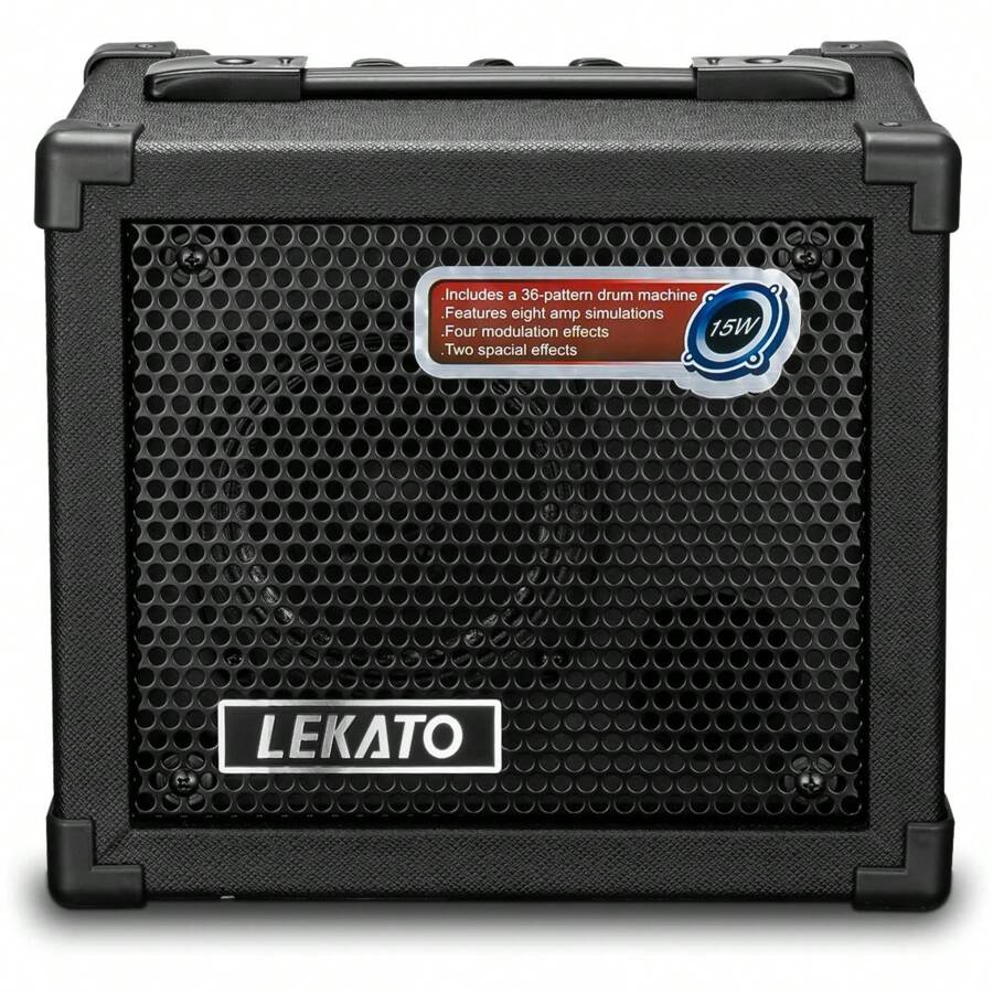 LEKATO Electric Guitar Amplifier 15W Guitar Amp with 9 Amp Models, 36 ...