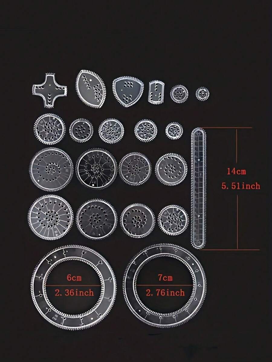 22pc Variety Flower Ruler Set: Create Stunning Spiral Drawings with ...