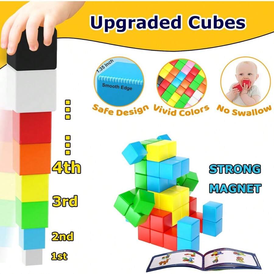 Large Magnetic Blocks for Toddler Toys, STEM Preschool Learning Sensory ...