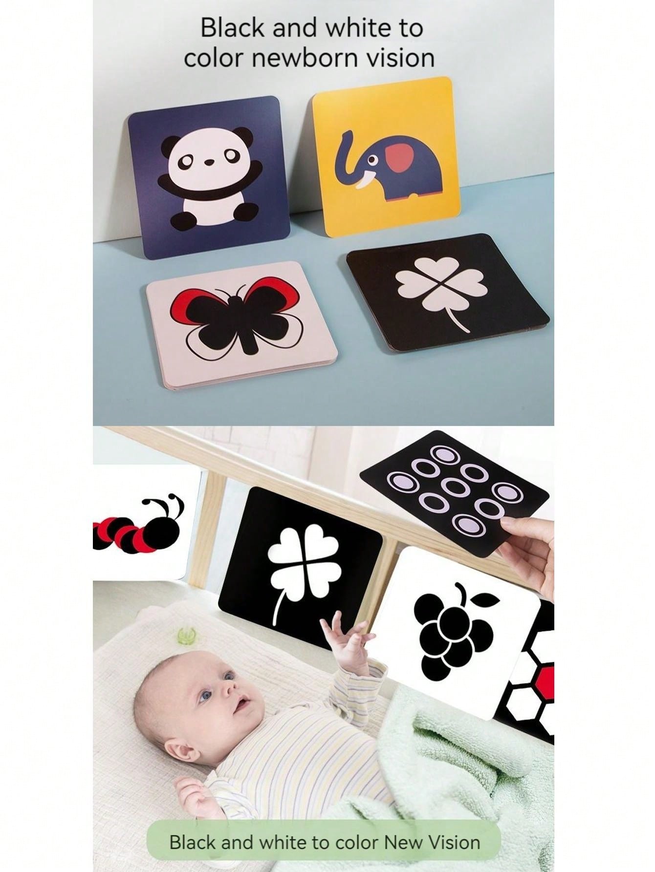 1 Box Black And White Infant Educational Cards, Newborn Visual ...