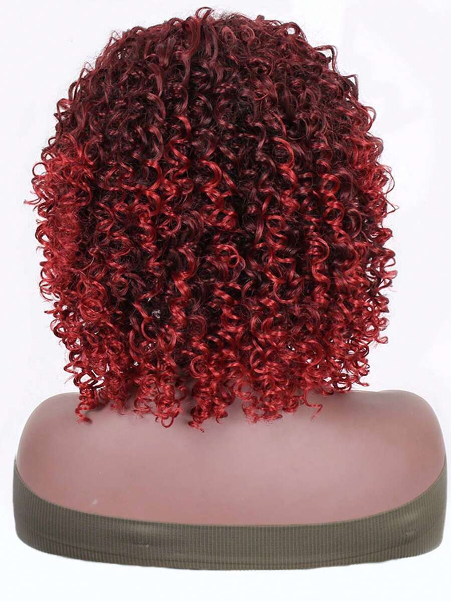 14 inch Red Curly Wigs 70s Kinky Burgundy Red Afro Wigs for Synthetic Afro Curly Red Wigs for ...