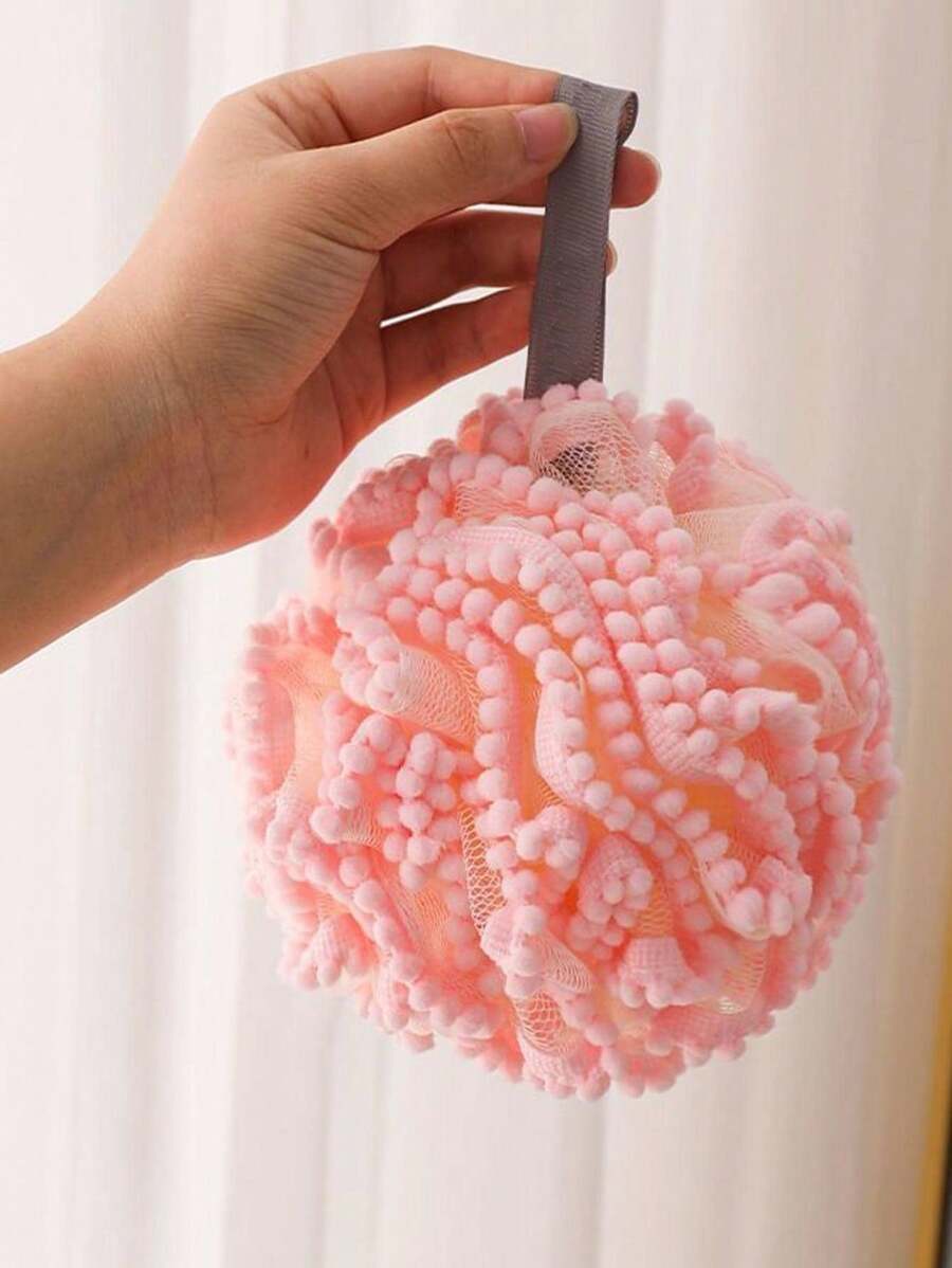1pc PE Bath Loofah, Minimalist Solid Color Bath Loofah For Bathroom ...