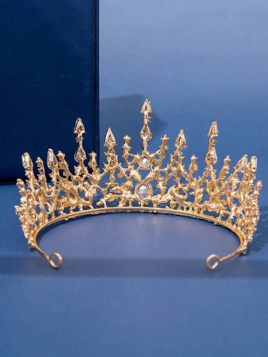 1 Pieza Tiara Dorada, Vintage Rhinestone Wedding Bridal Crown Princesa ...