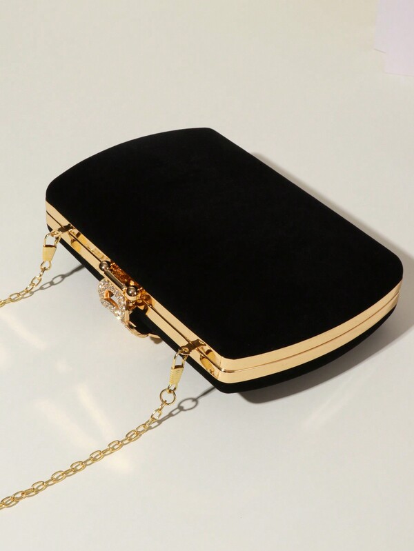Women's Classic Velvet Box Clutch Bag For Evening Party, Prom, Cocktail ...