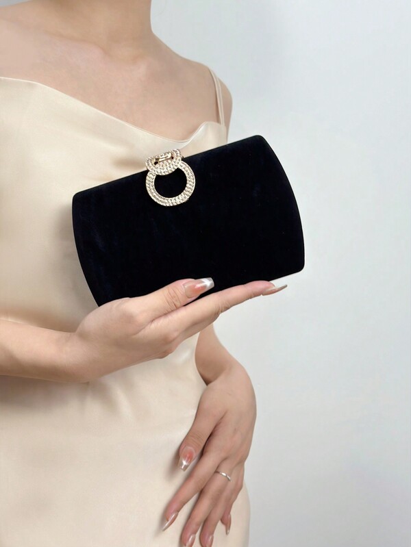 Women's Classic Velvet Box Clutch Bag For Evening Party, Prom, Cocktail ...