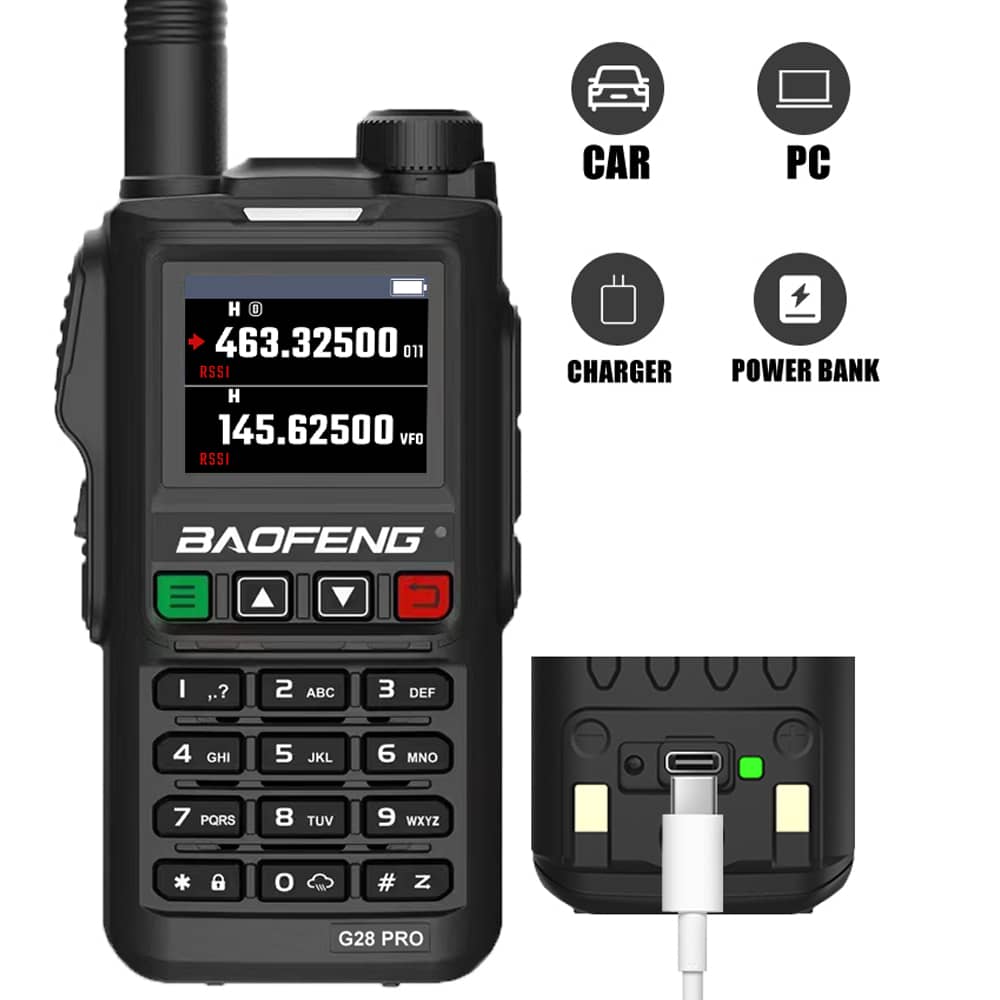 Baofeng Original UV-G28 PRO V2 Walkie Talkie Long Range Portable 999 ...