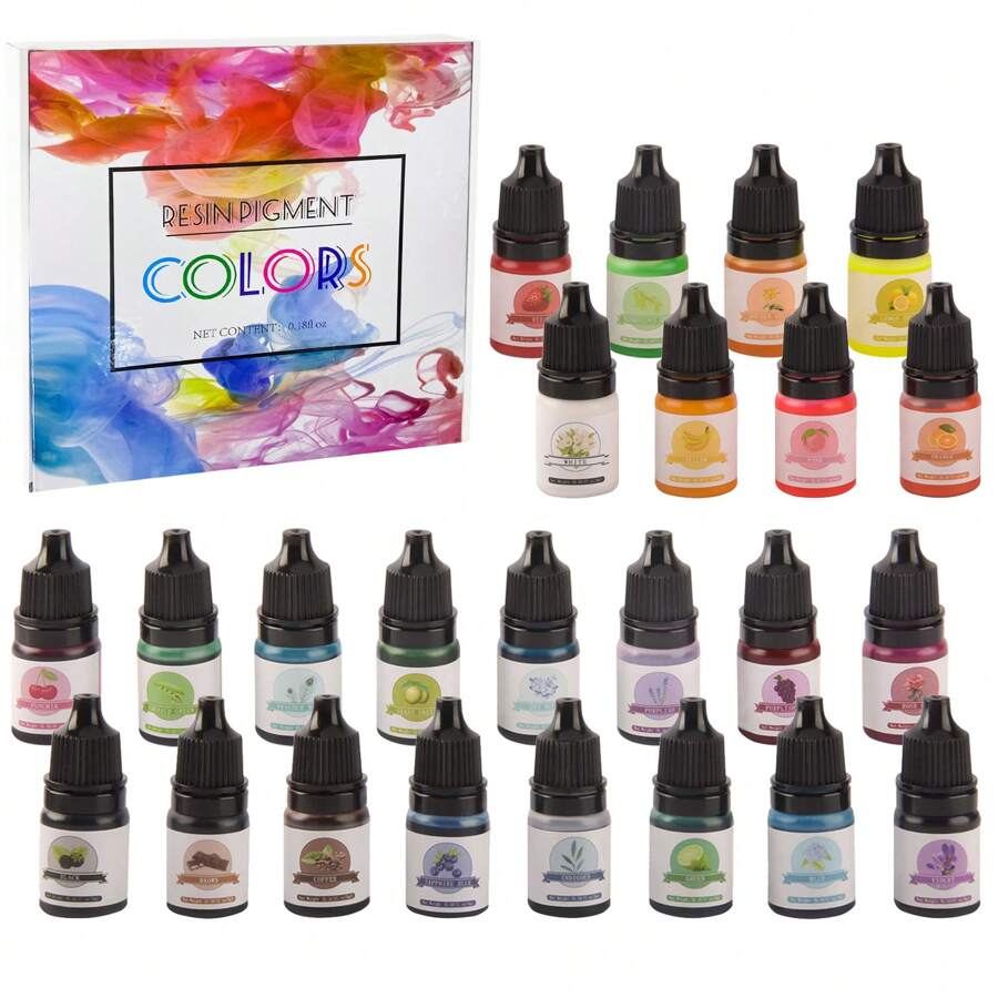 24 Colors Color Pigment Epoxy Resin Pigment - 24 Colors Liquid ...