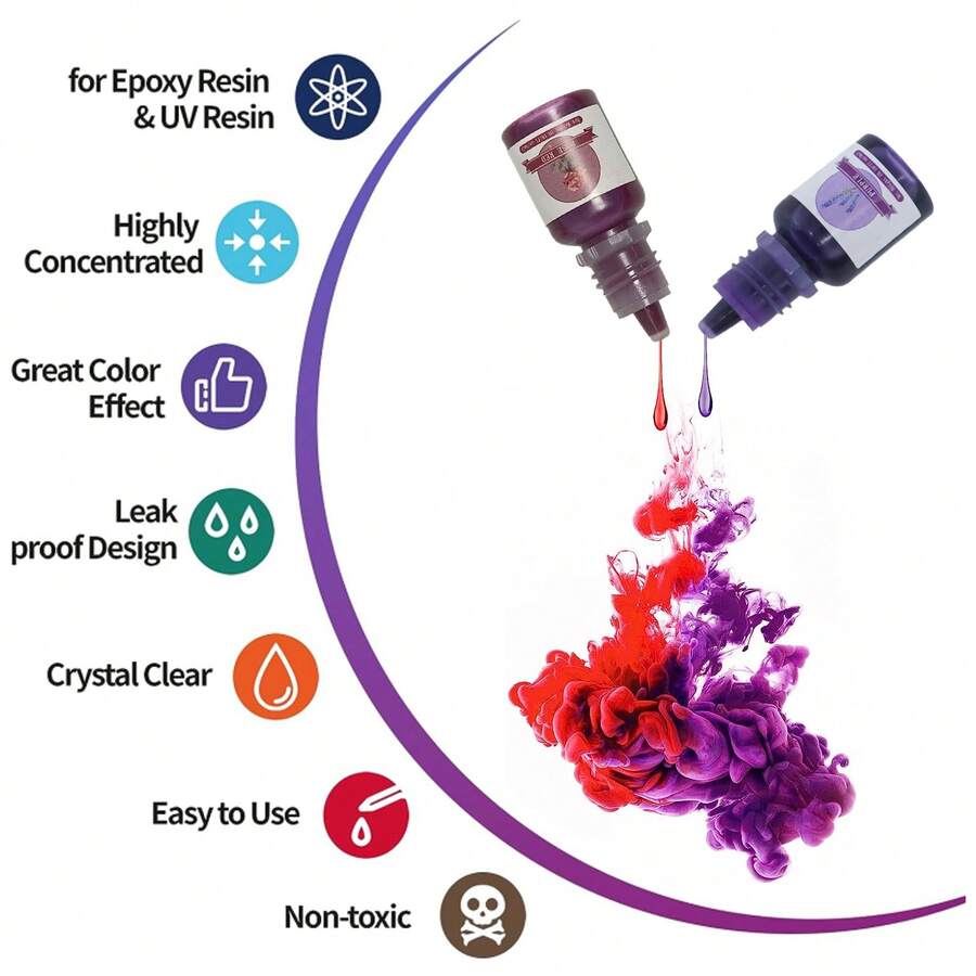 24 Colors Color Pigment Epoxy Resin Pigment - 24 Colors Liquid ...