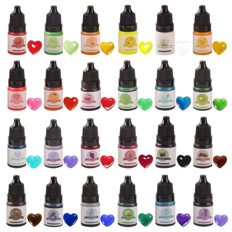 24 Colors Color Pigment Epoxy Resin Pigment - 24 Colors Liquid ...