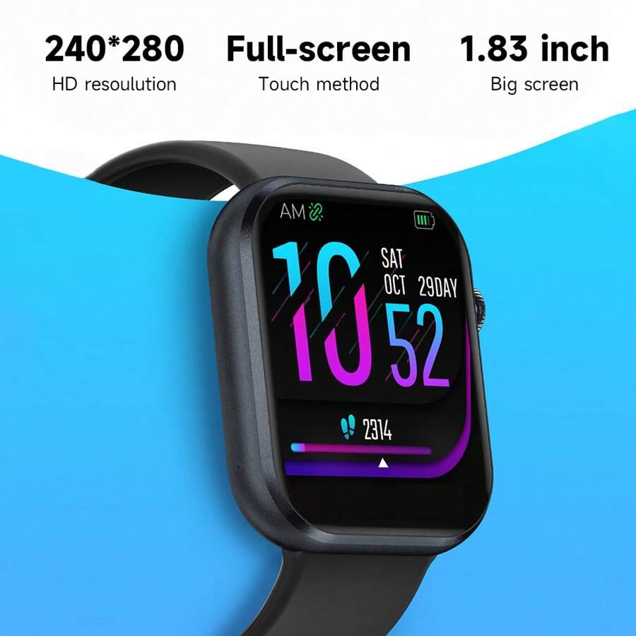 SIMSONLAB 1,83" Full Touch Screen Siliconen Band Smartwatch Met ...