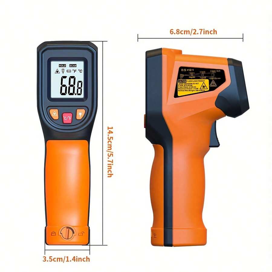 Thermometer Gun, Handheld Laser Surface Temperature Gauge, For Cooking ...