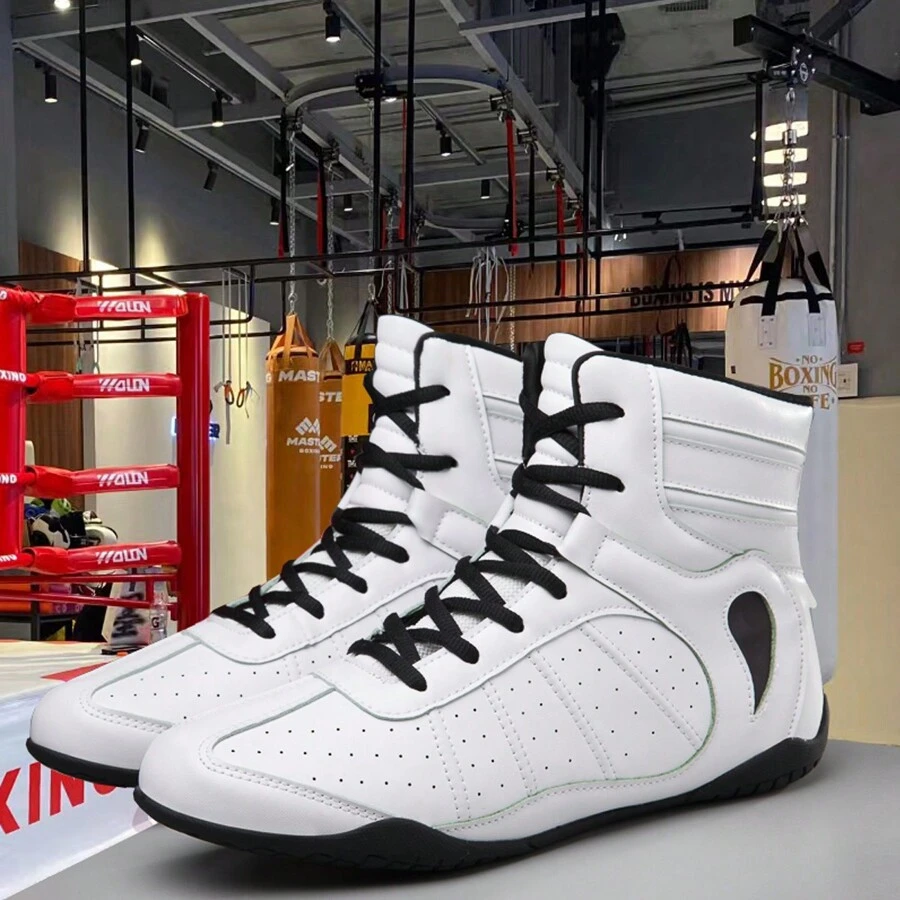 Men's professional boxing shoe high -top fight shoe fighting contest ...
