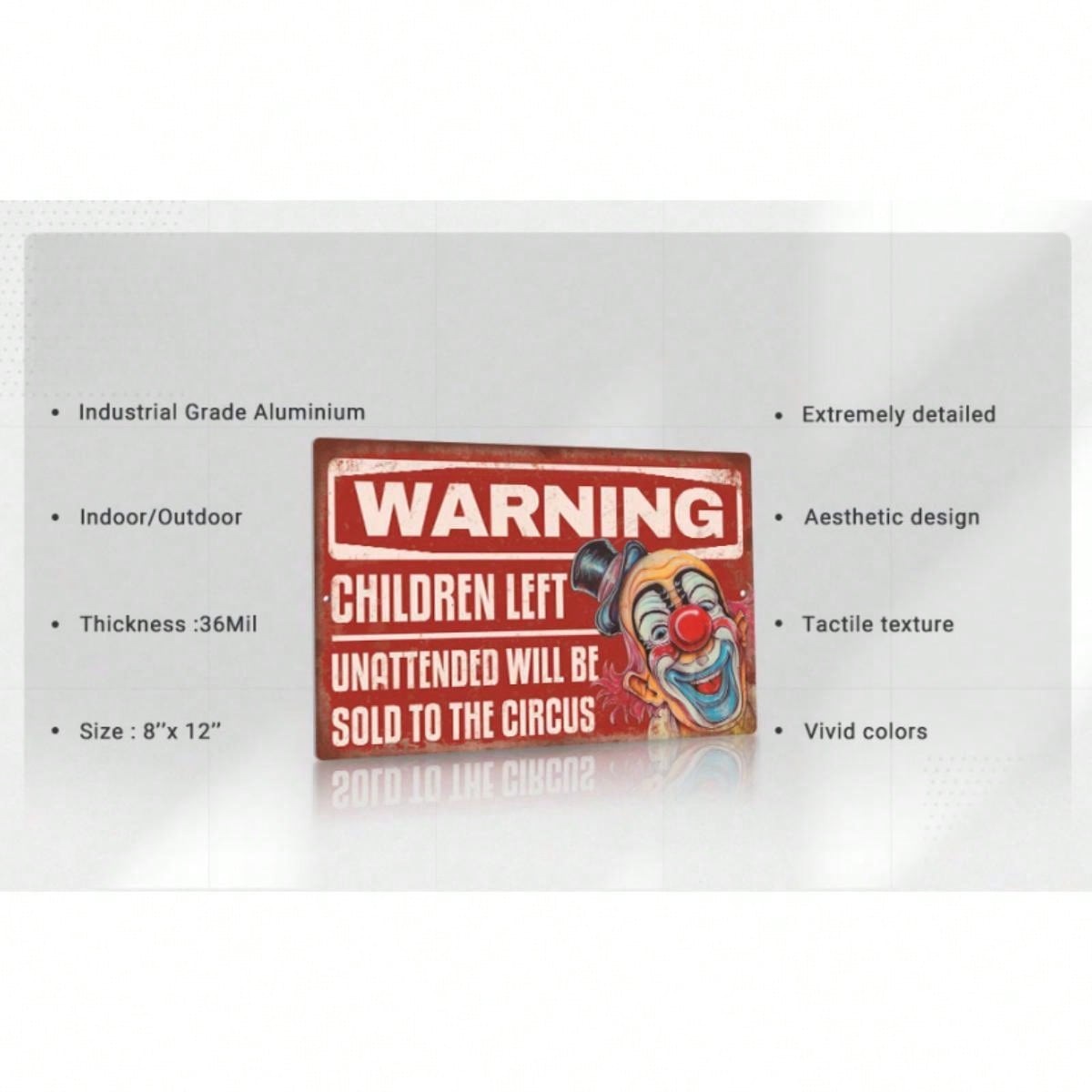 1pc Vintage Tin Sign, Funny Warning Sign, Unattended Children Will Be ...