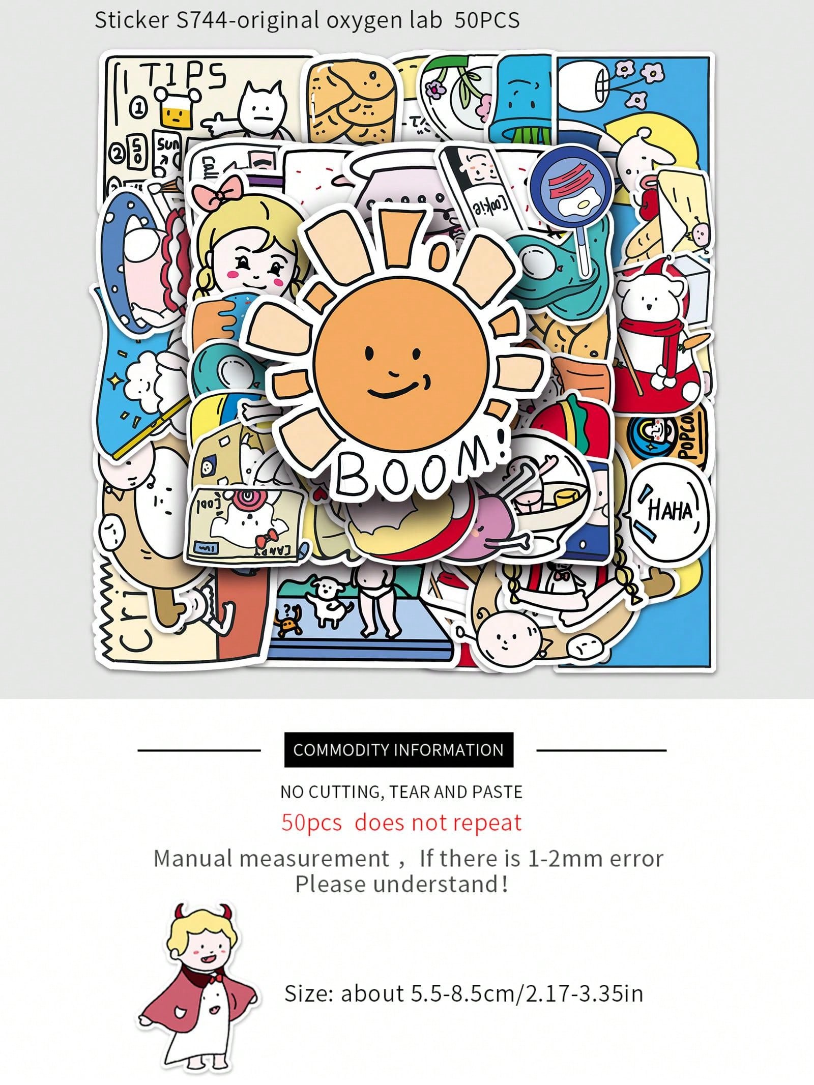 50pcs Cute Cartoon Oxygen Laboratory Stickers | SHEIN USA