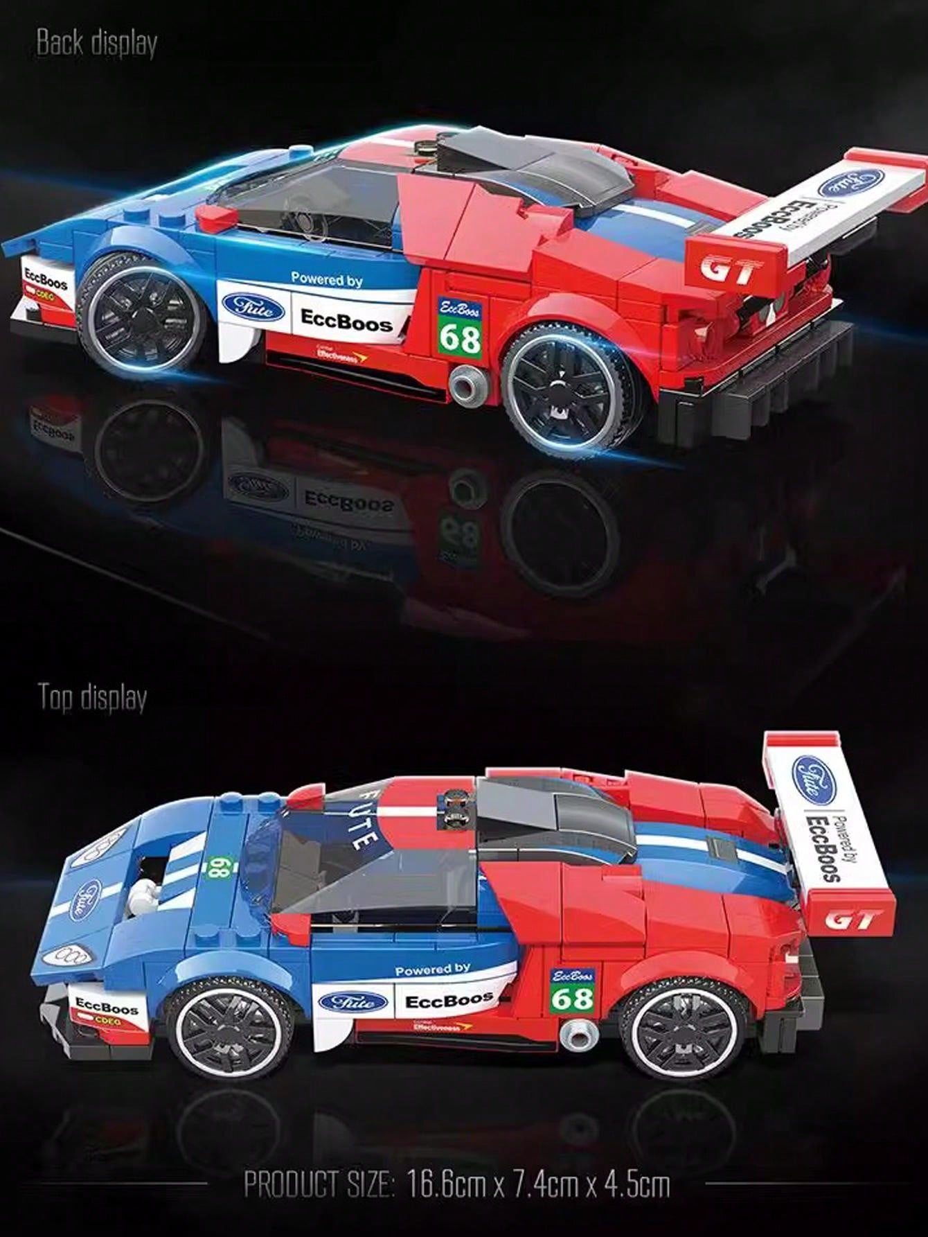 Moc Assembly Building Block Racing Car Model - Supercar 8-wheel Racing ...