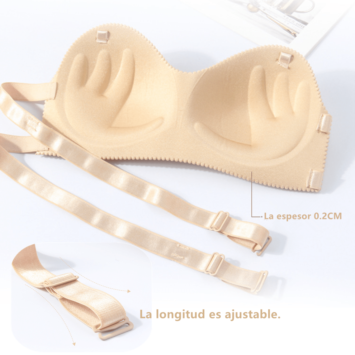2 Pieza Brasier Sin Varillas Strapless Invisible Push Up Bra | Moda de ...