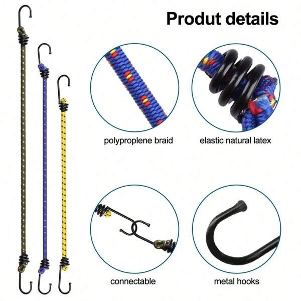 11 Pieces Of Elastic Tie-down Ropes In Different Sizes, Suitable For ...